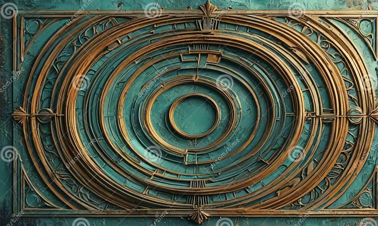 Close-up View Circular Pattern with Concentric Circles, Featuring ...
