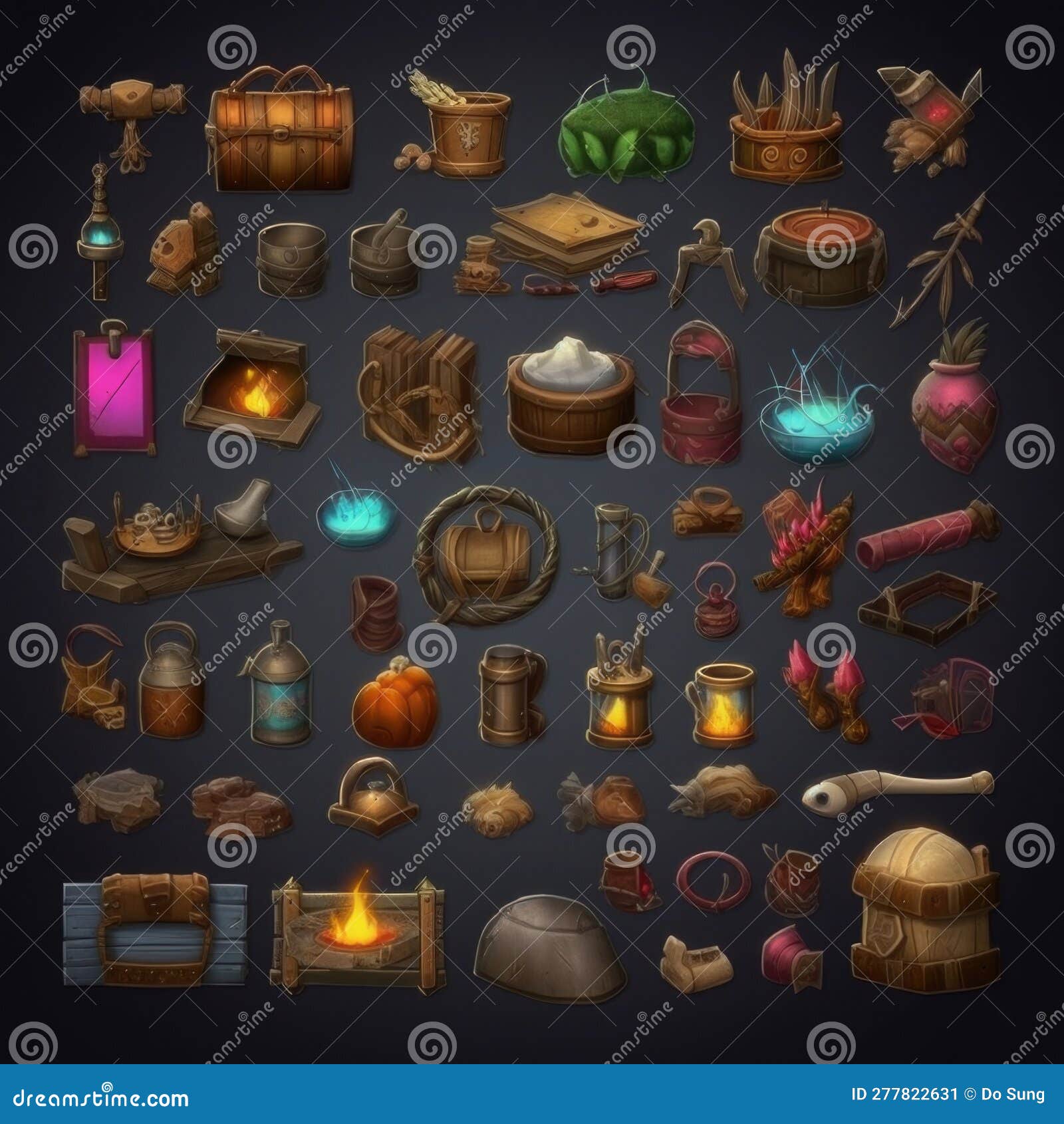 Item game 2d stock illustration. Illustration of video - 277822631