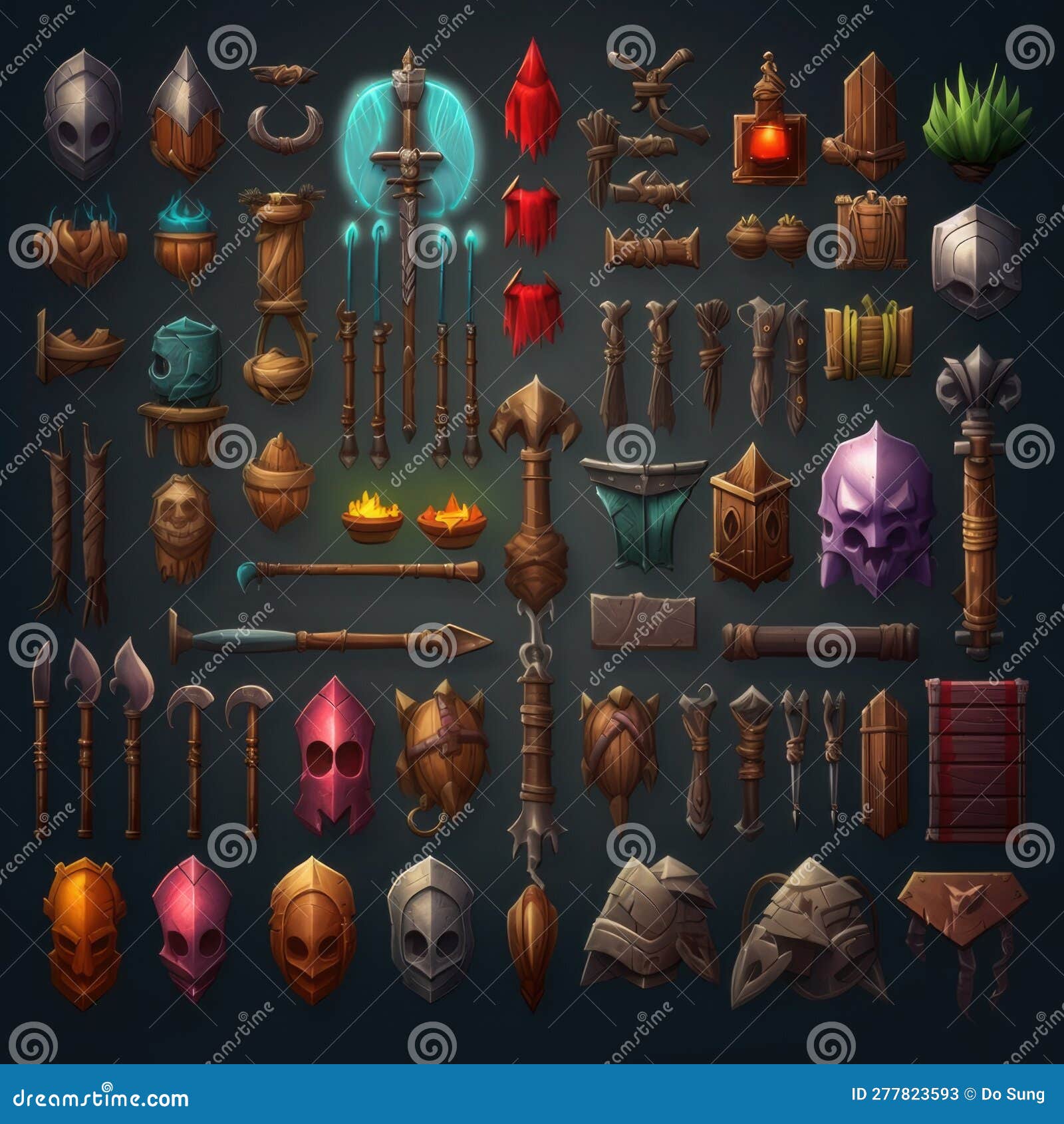 Item game 2d stock illustration. Illustration of items - 277823593