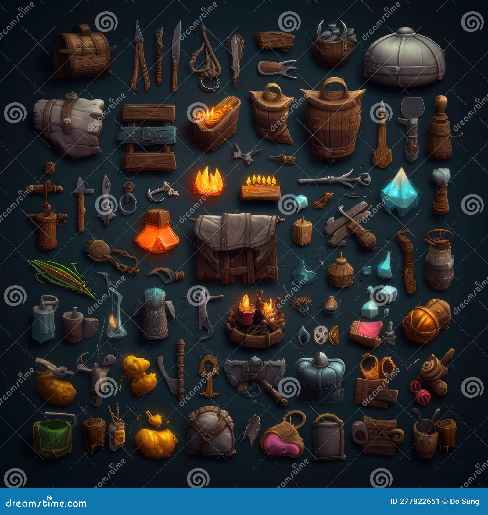 Item game 2d stock illustration. Illustration of objects - 277822651