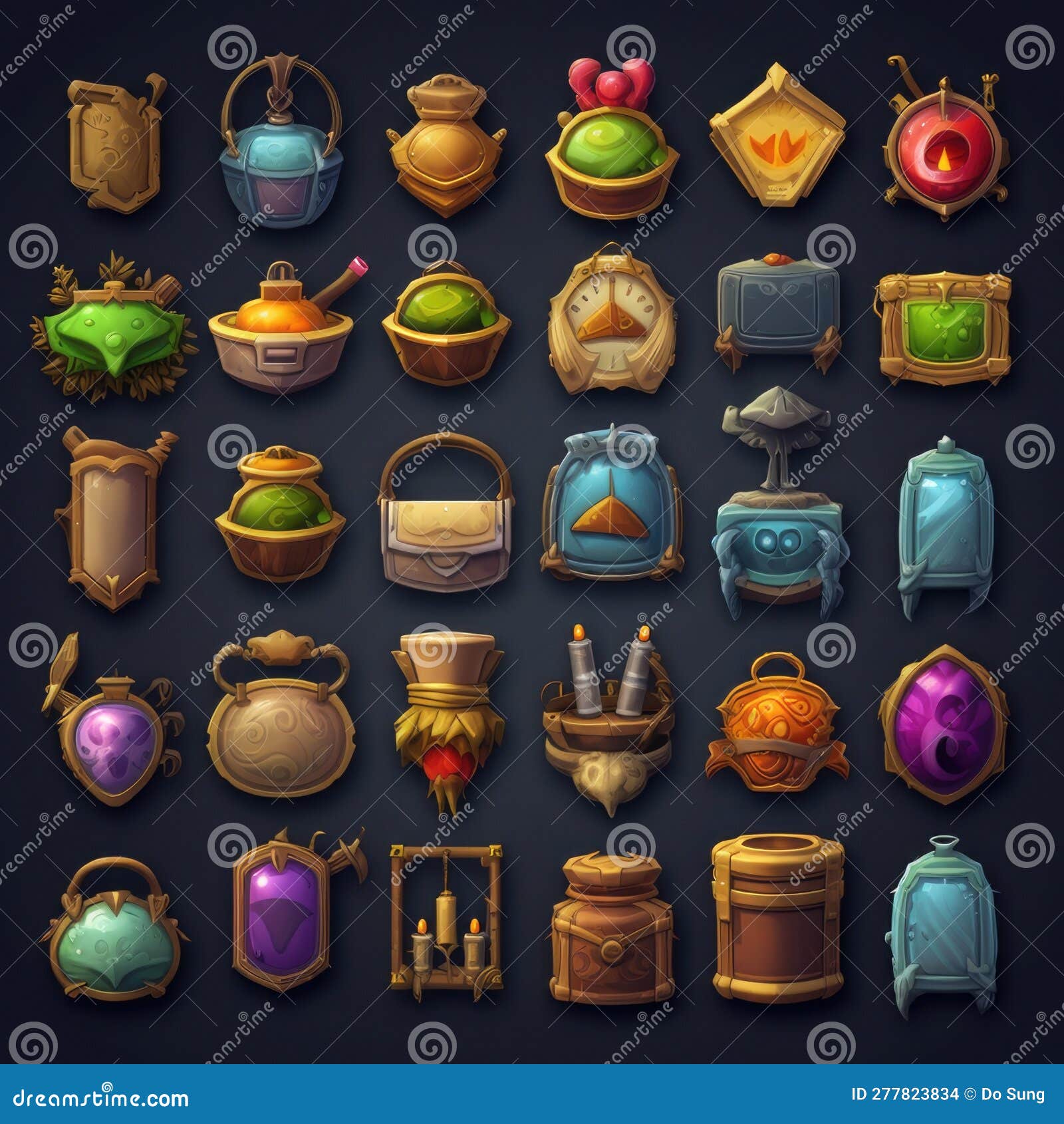 Item game 2d stock illustration. Illustration of coins - 277823834