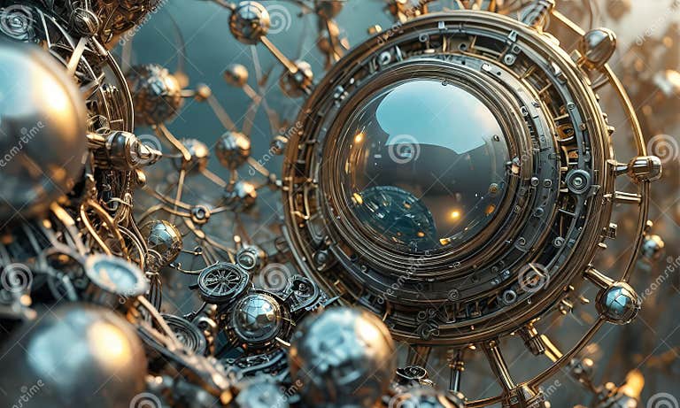 Complex Metallic Structure with Interlocking Gears and Spheres ...