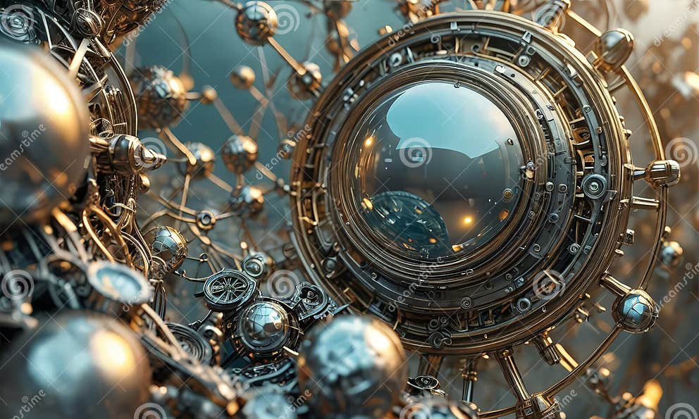 Complex Metallic Structure with Interlocking Gears and Spheres ...