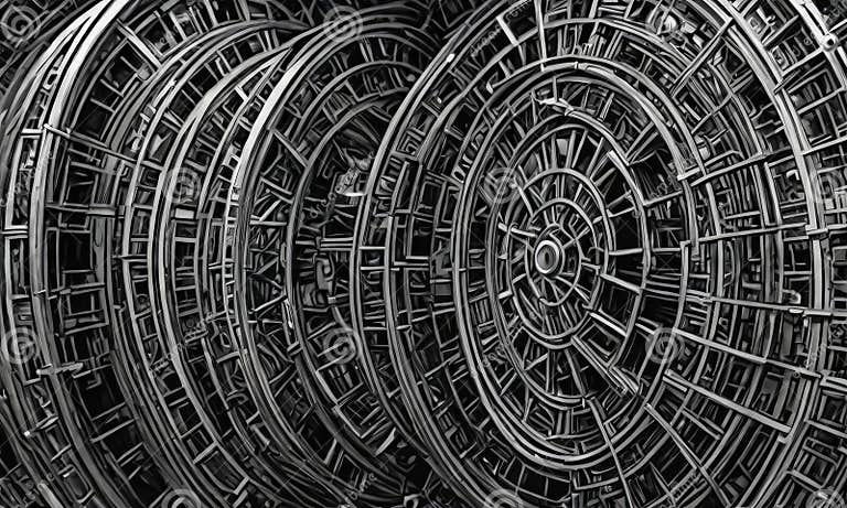 Complex Metal Lattice Structure, Composed Numerous Interconnected Rings ...