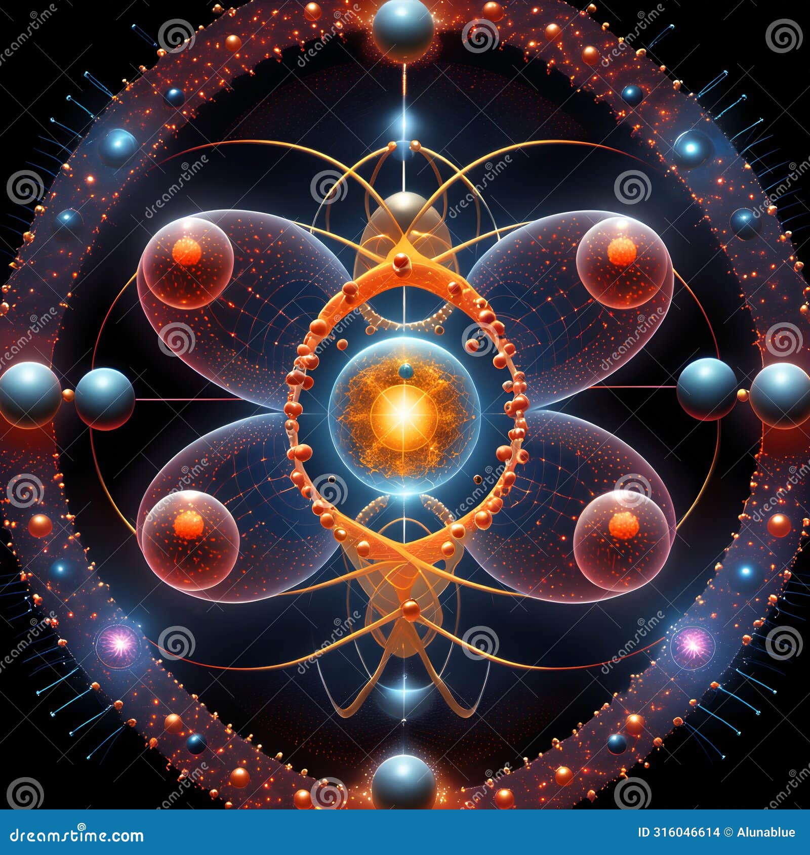Cosmic Dance of Atoms: a Symphonic Visualization of Energy Stock Photo ...