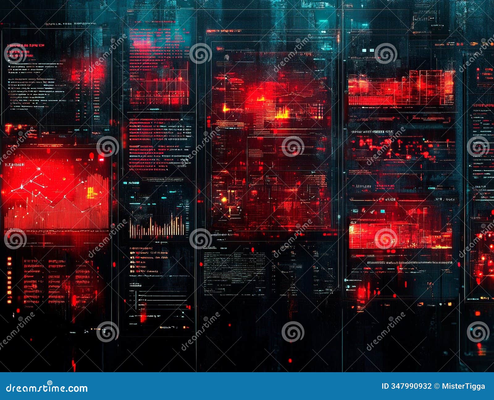 Image Depicts a Computer Interface Filled with Organized Screens ...