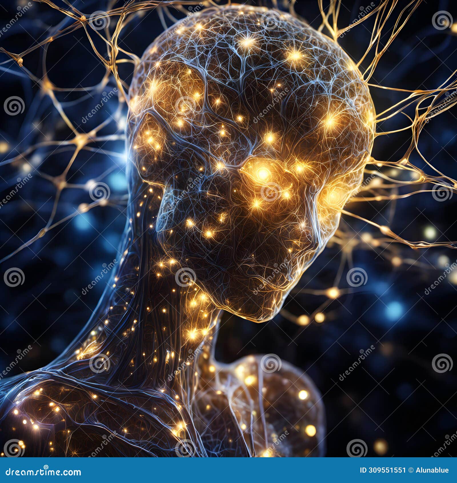 A Conceptual Visualization of a Human Figure, Representing the Nervous ...