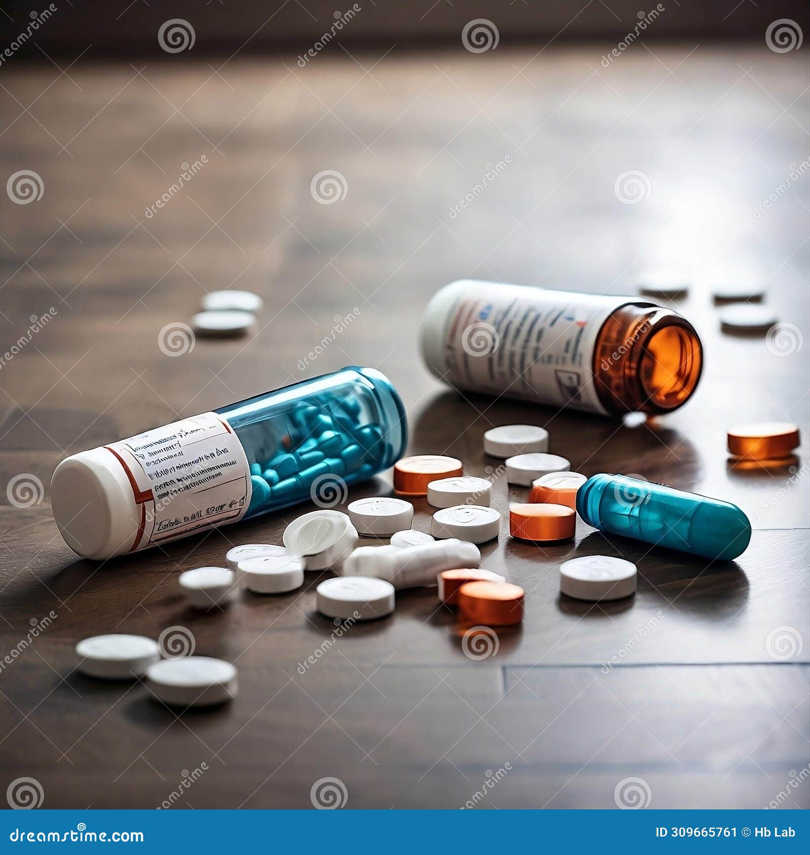 Pharmaceutical Drugs on the Floor Stock Illustration - Illustration of ...