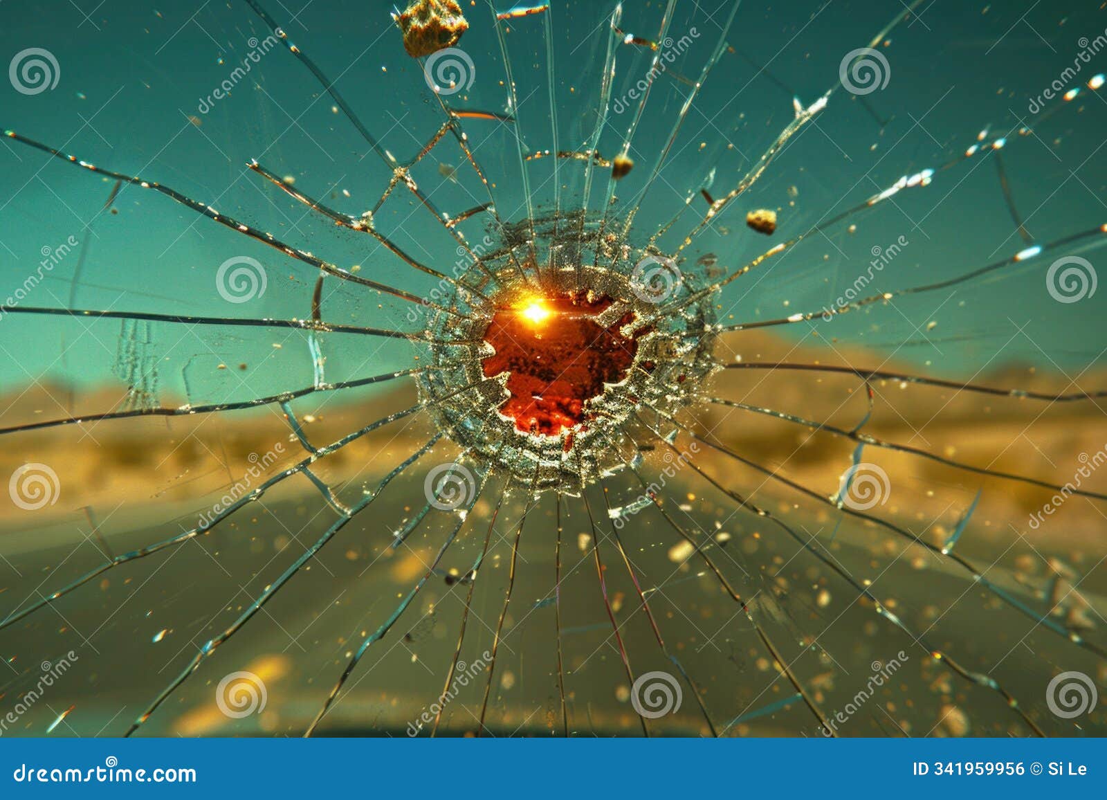 Empty Freeway Road Under Construction Detour Sign Vector Illustration ...