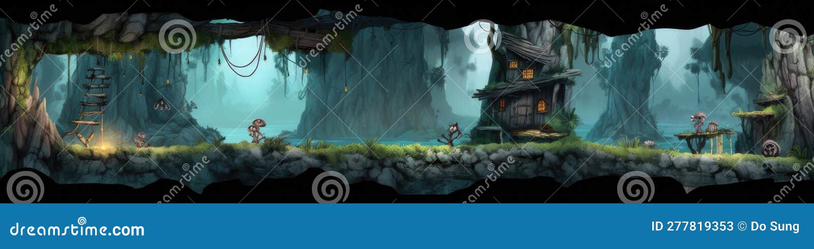 The Image Depicts a 2D Game Environment Stock Illustration ...