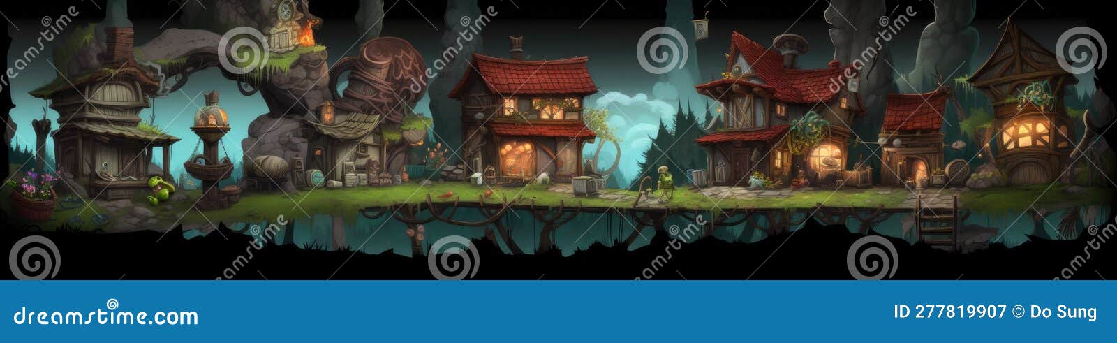 The Image Depicts a 2D Game Environment Stock Illustration ...
