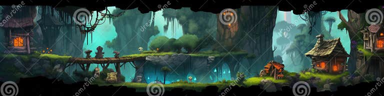 The Image Depicts a 2D Game Environment Stock Illustration ...