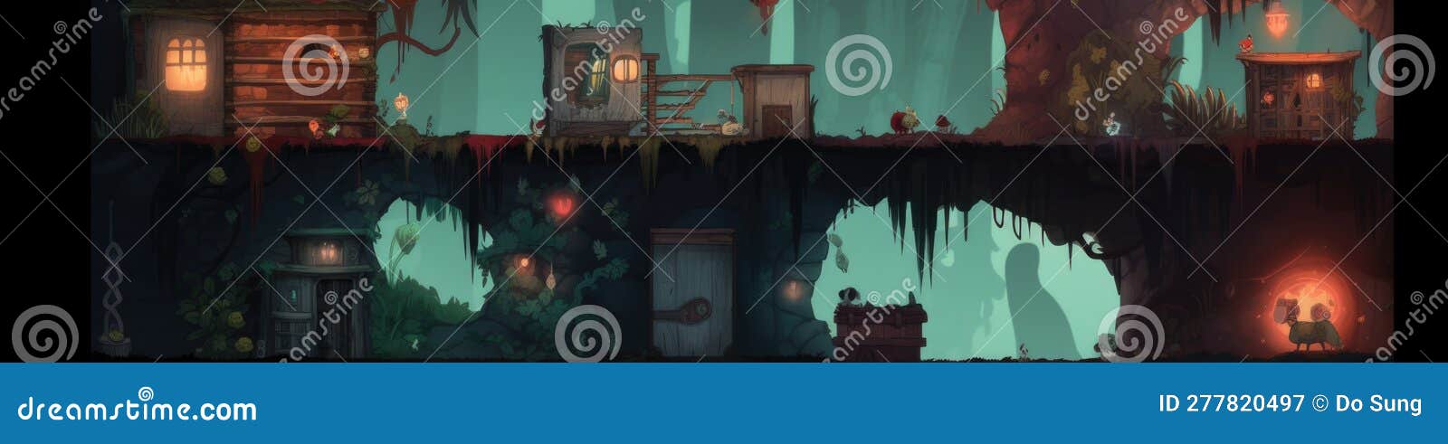The Image Depicts a 2D Game Environment Stock Illustration ...