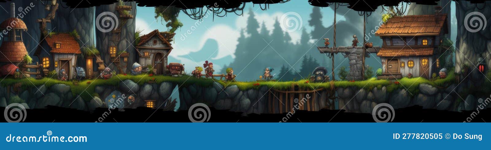 The Image Depicts a 2D Game Environment Stock Illustration ...