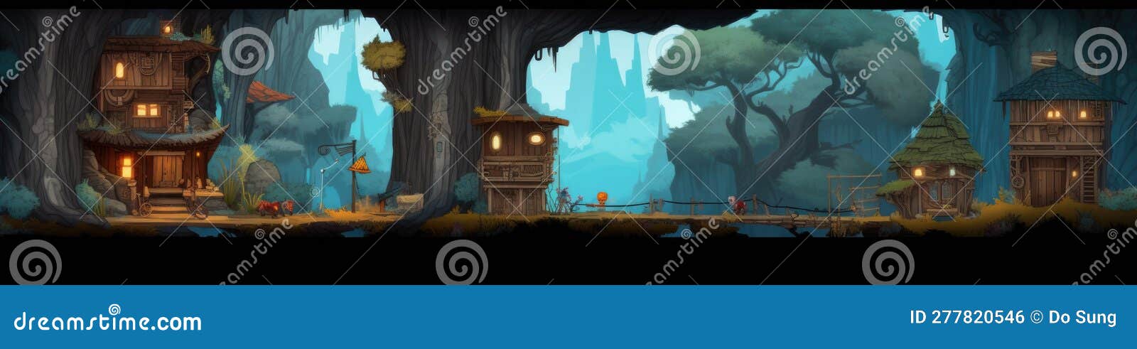 The Image Depicts a 2D Game Environment Stock Illustration ...