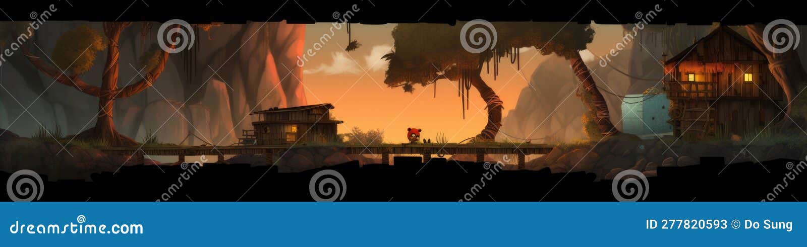The Image Depicts a 2D Game Environment Stock Illustration ...