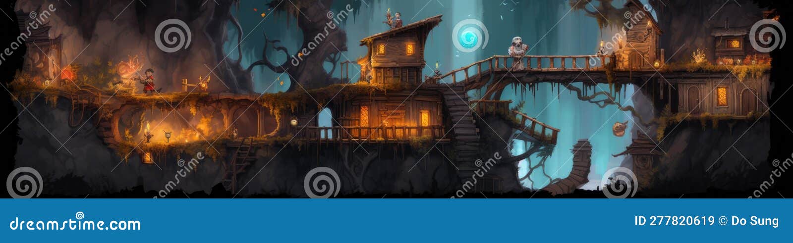 The Image Depicts a 2D Game Environment Stock Illustration ...