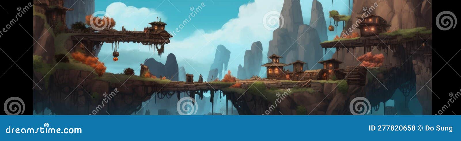 The Image Depicts a 2D Game Environment Stock Illustration ...