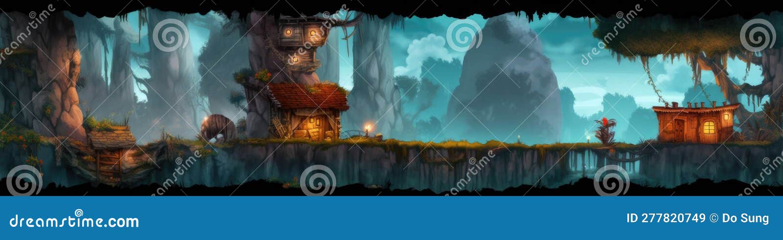 The Image Depicts a 2D Game Environment Stock Illustration ...