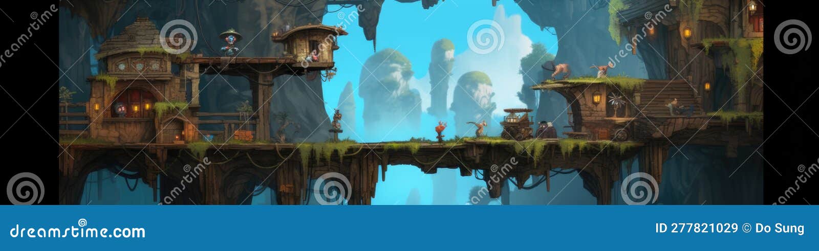 The Image Depicts a 2D Game Environment Stock Illustration ...