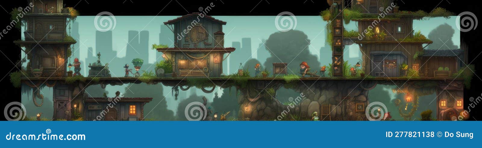 The Image Depicts a 2D Game Environment Stock Illustration ...