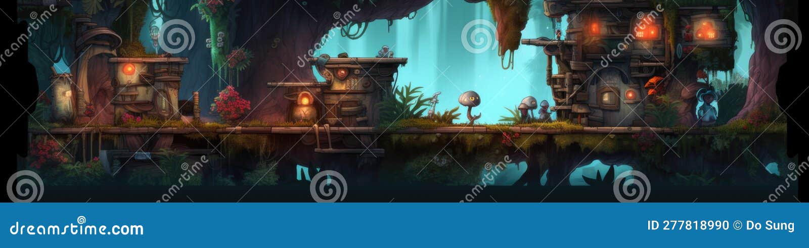 The Image Depicts a 2D Game Environment Stock Illustration ...