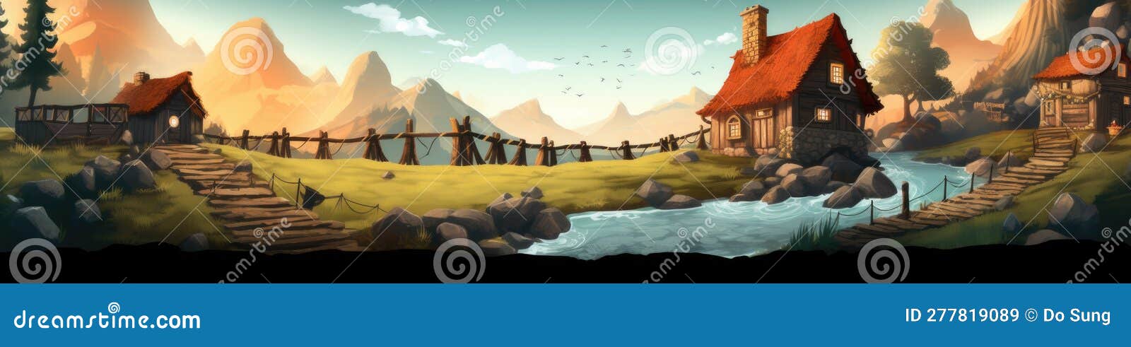 The Image Depicts a 2D Game Environment Stock Illustration ...