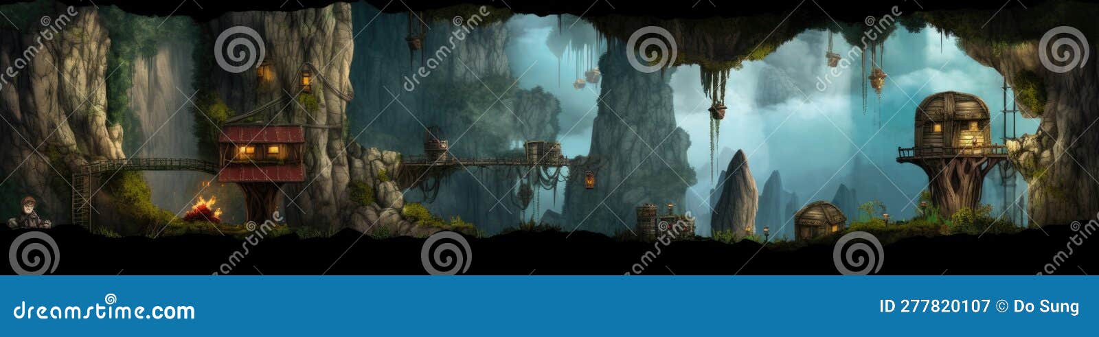 The Image Depicts a 2D Game Environment Stock Illustration ...