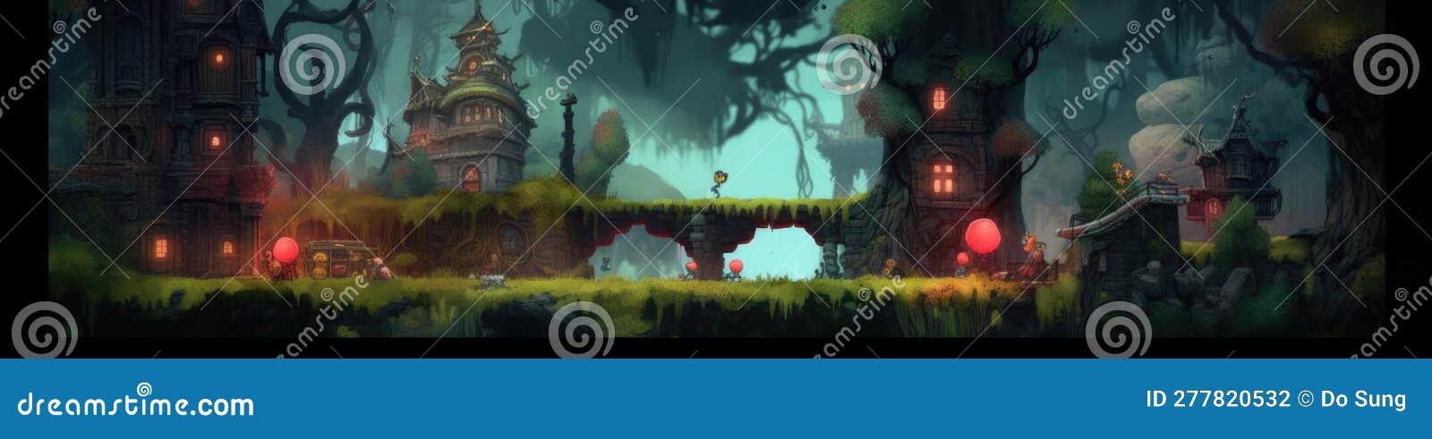 The Image Depicts a 2D Game Environment Stock Illustration ...