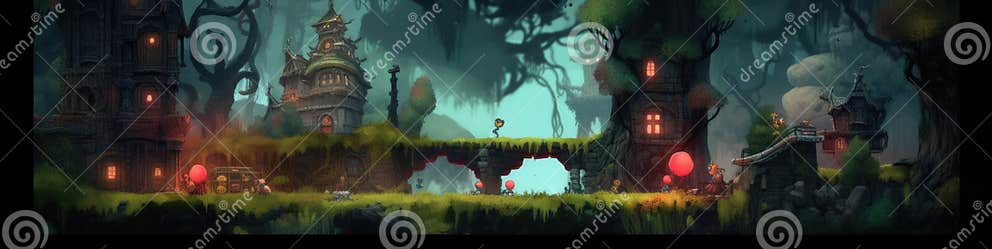 The Image Depicts a 2D Game Environment Stock Illustration ...