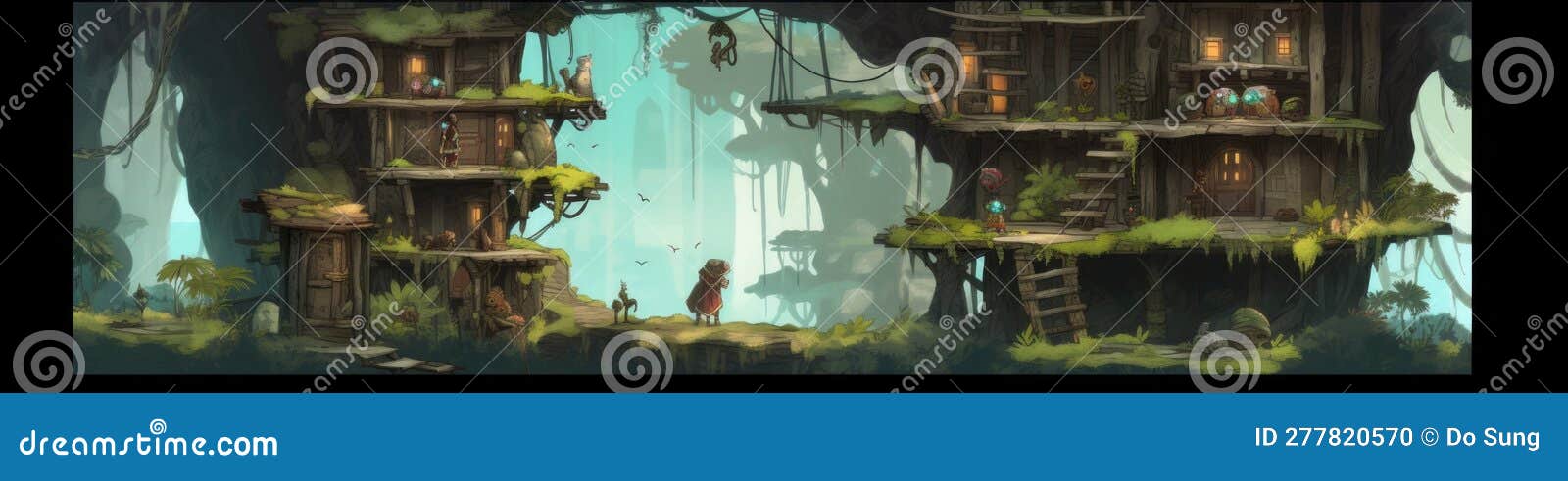 The Image Depicts a 2D Game Environment Stock Illustration ...