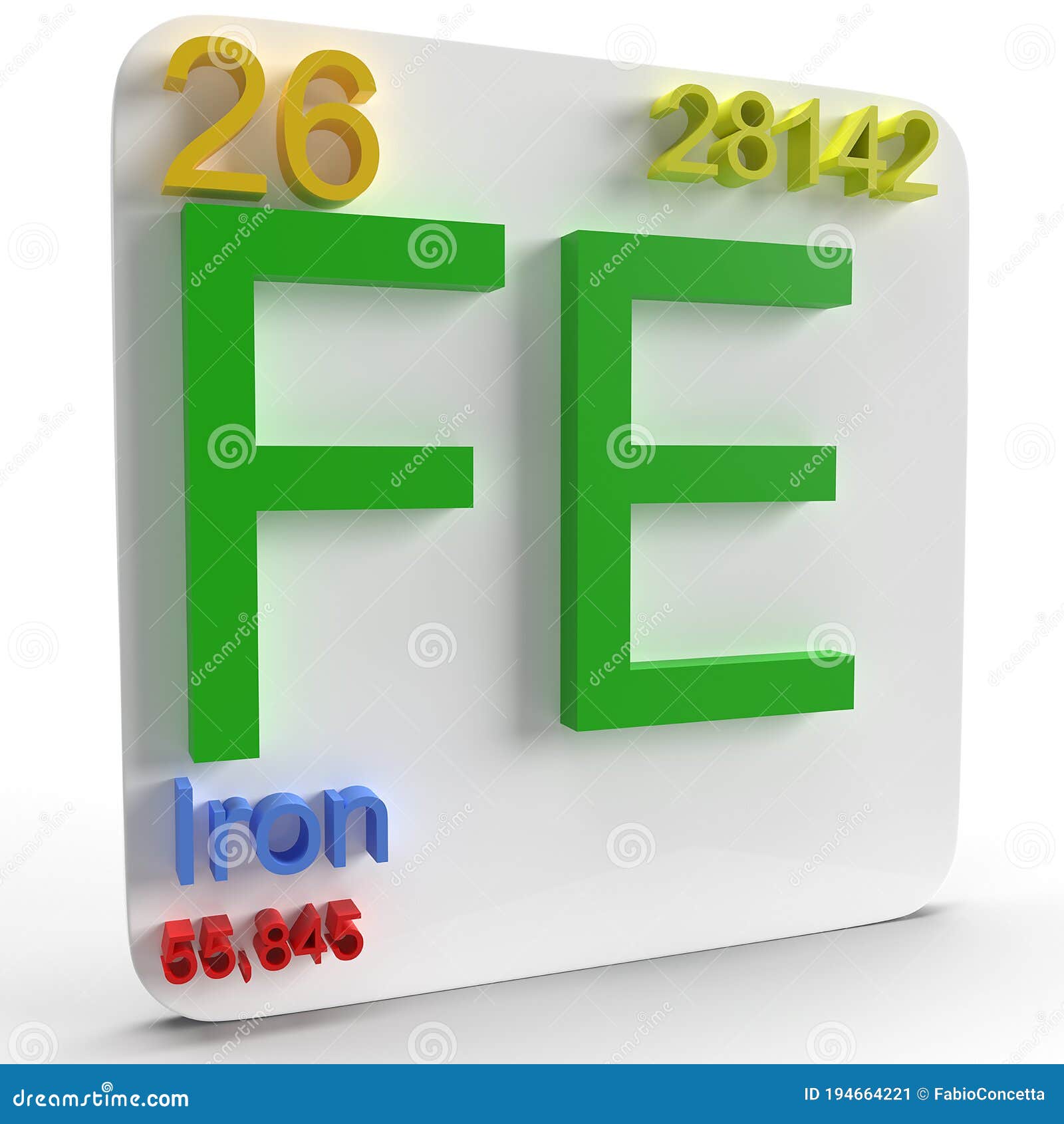 Iron, Fe, Periodic Table Element Vector Illustration | CartoonDealer ...