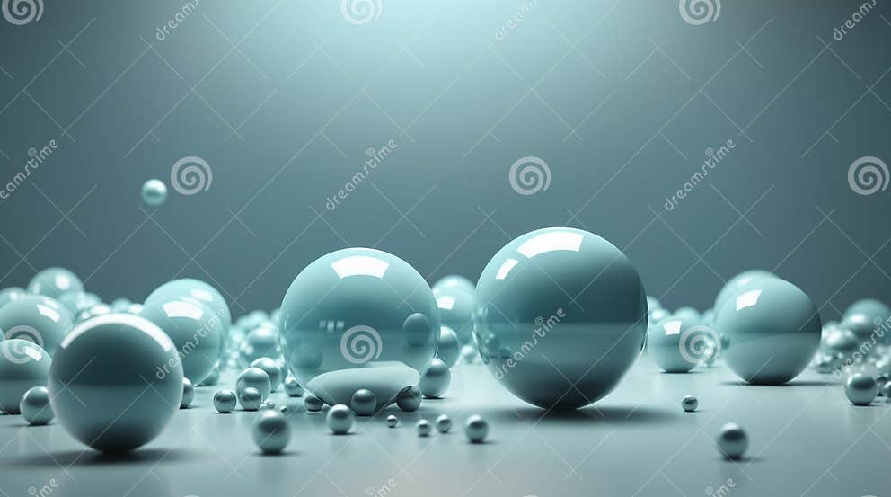 Floating Spheres 3d Rendering Empty Space Stock Illustration ...