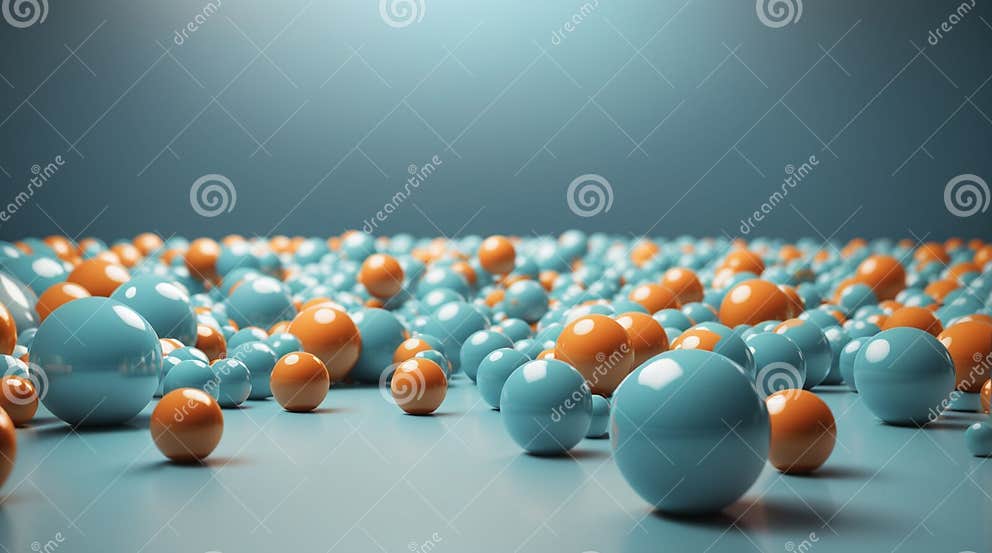 Floating Spheres 3d Rendering Empty Space Stock Illustration ...