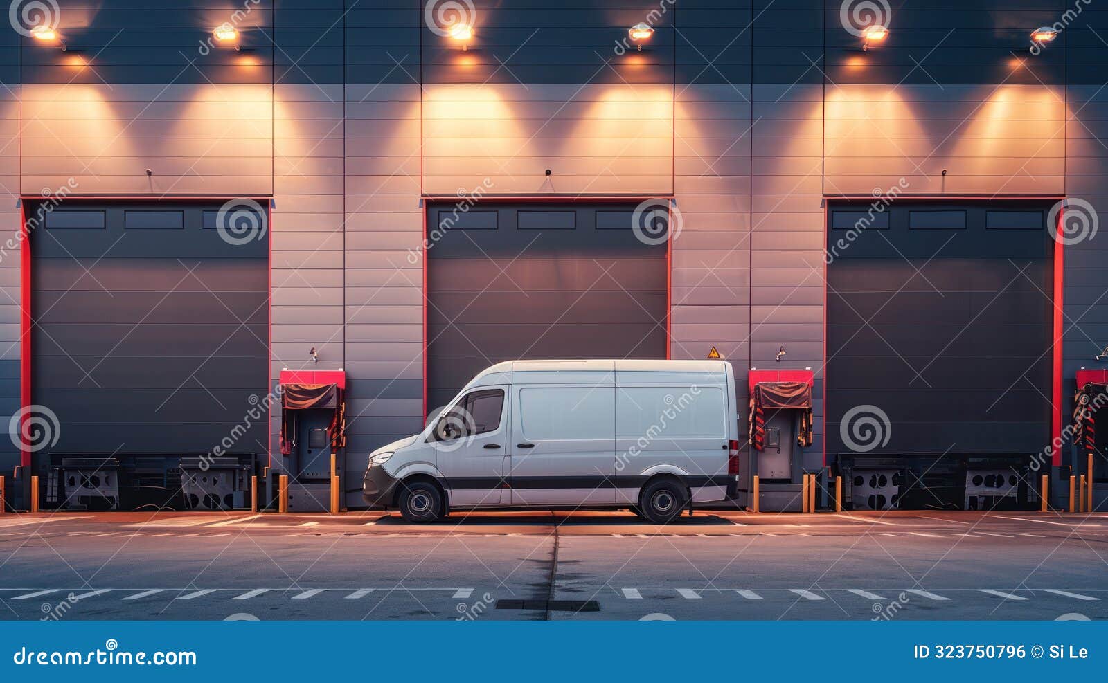 Loading Up: Delivery Van at Warehouse Docking Station Stock ...
