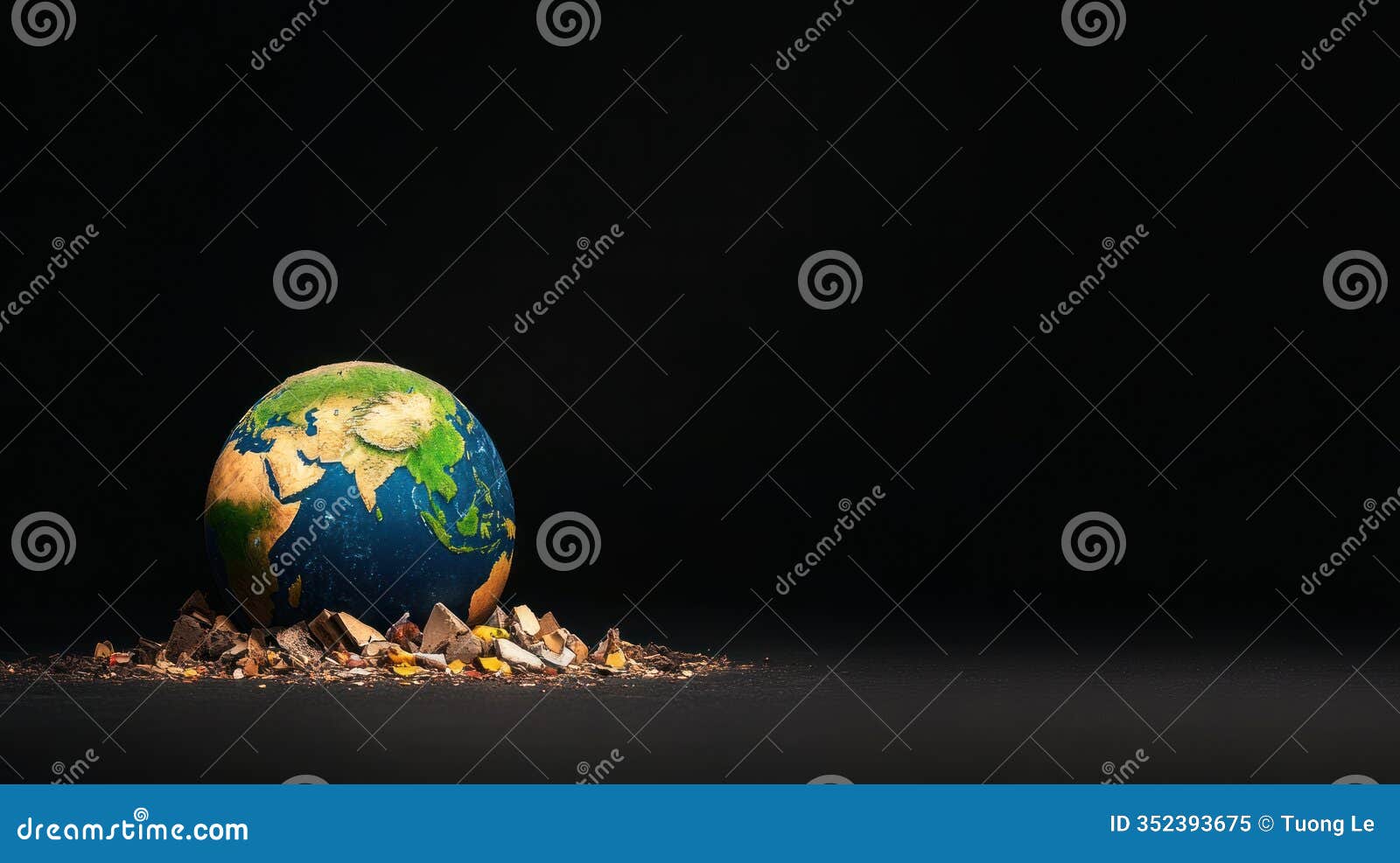 Polluted Planet: Earth Covered in Trash - Environmental Crisis Concept ...