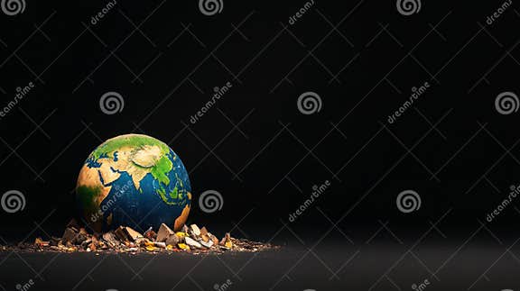 Polluted Planet: Earth Covered in Trash - Environmental Crisis Concept ...