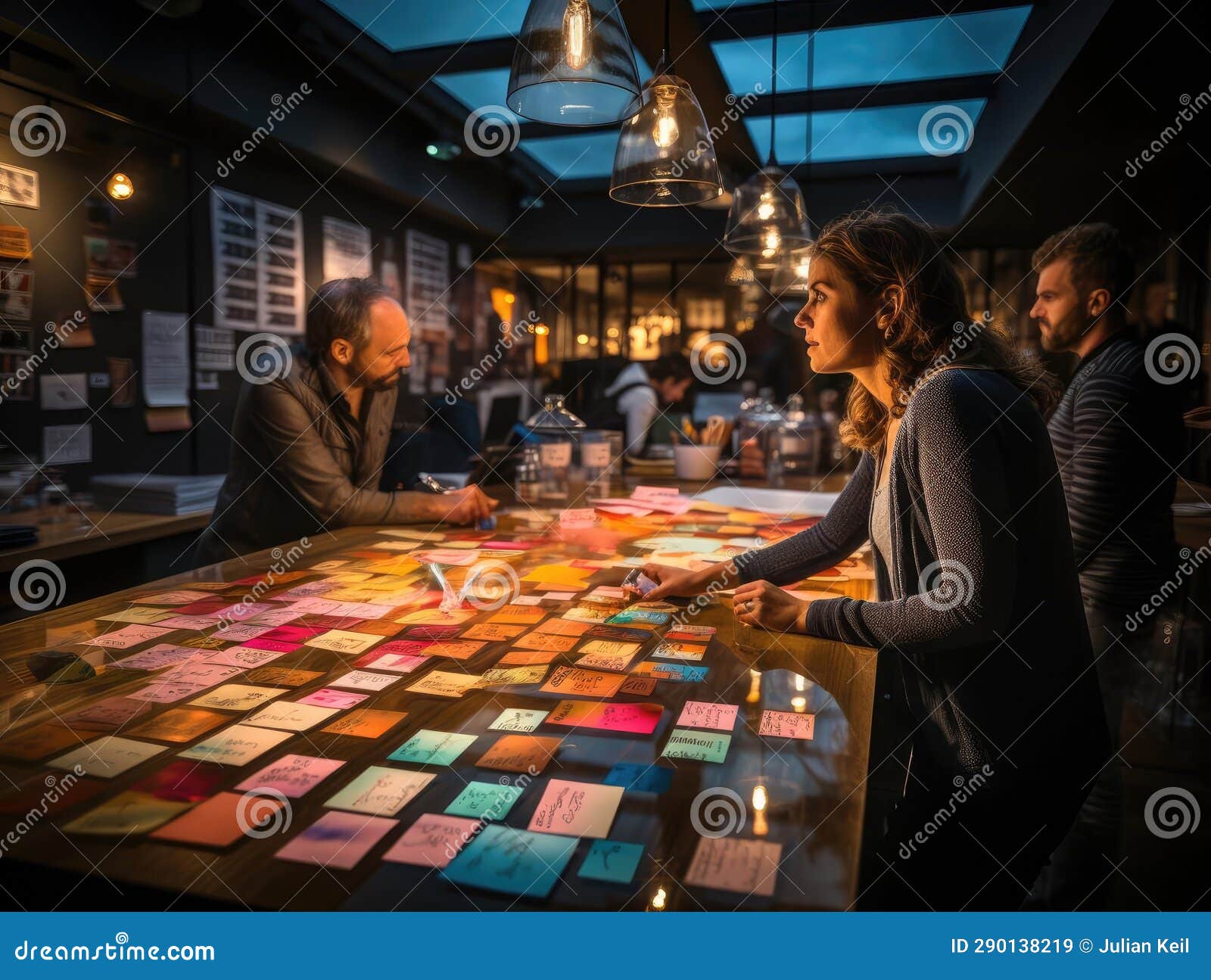 Intense Strategy Session in Startup Office Stock Illustration ...