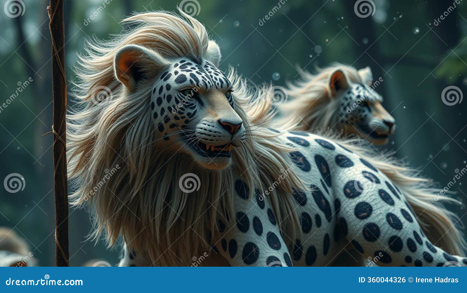 This Image Depicts A Fantastical Creature With A Combination Of Lion ...