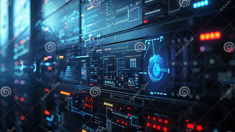 Futuristic Digital Interface with Advanced Data Visualizations ...