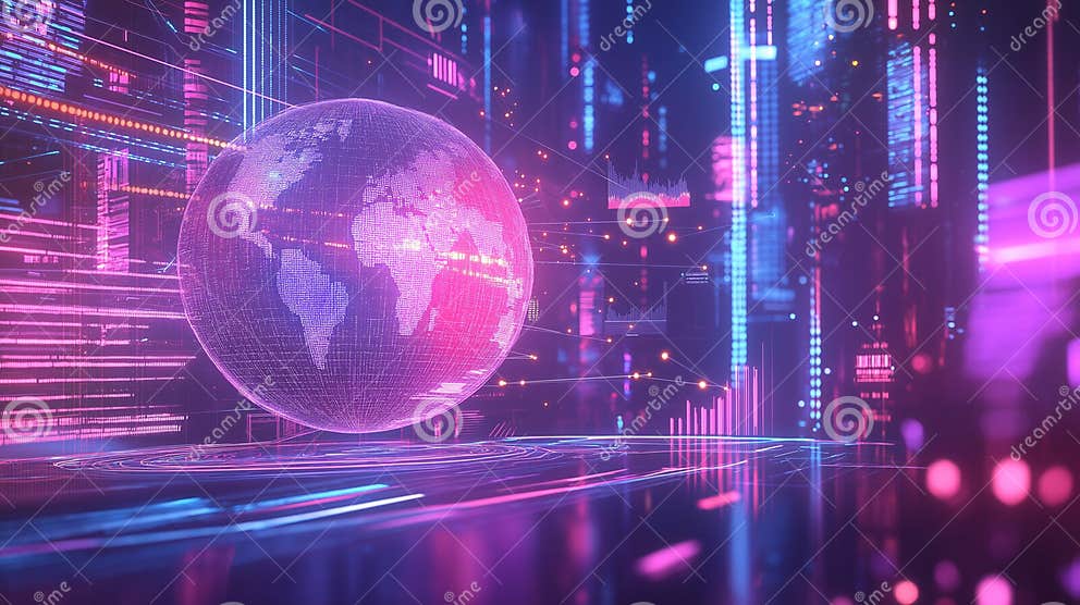 Futuristic Digital Workspace: AI Analytics Visualizing Real-Time Data ...