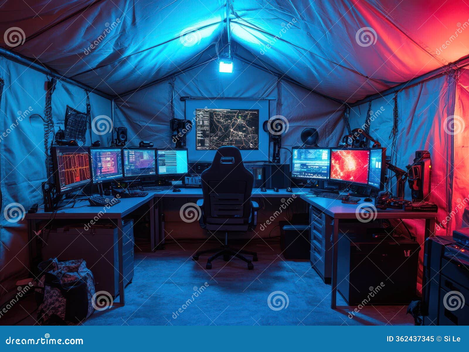 Futuristic SWAT Team In Pink Glowing Visors Cyberpunk Style Royalty ...