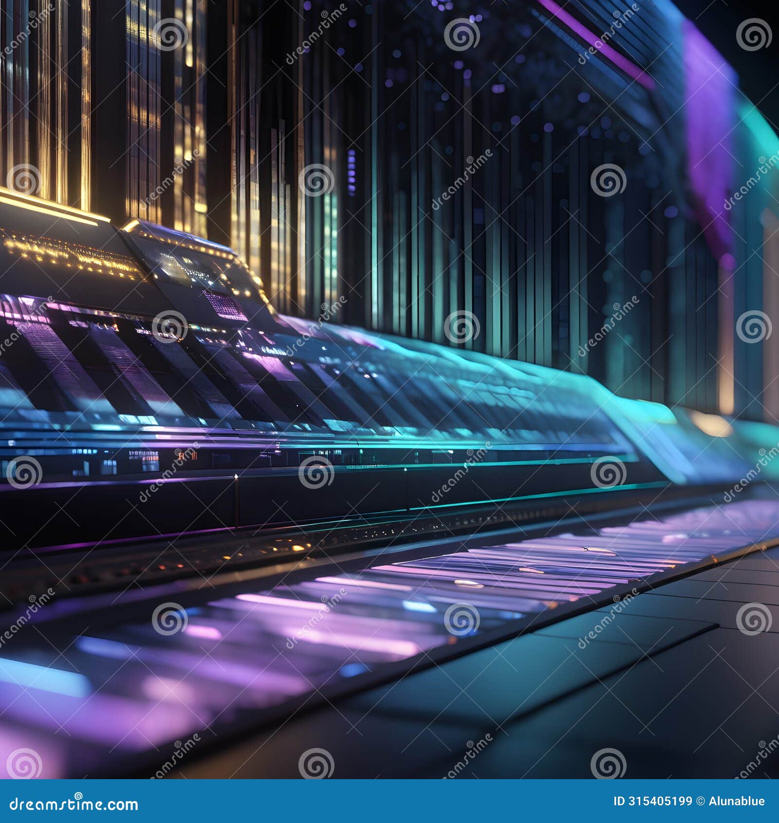 Neon-Lit Infinity Cyber Keyboard Interfac Stock Illustration ...