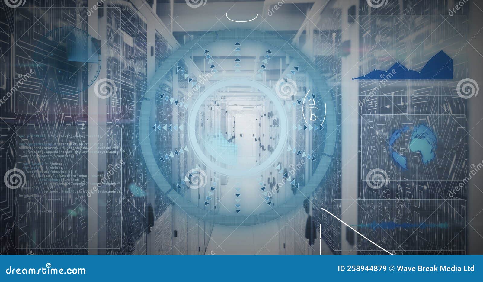 The Image Depicts a Global Network of Computer Servers Processing Data ...