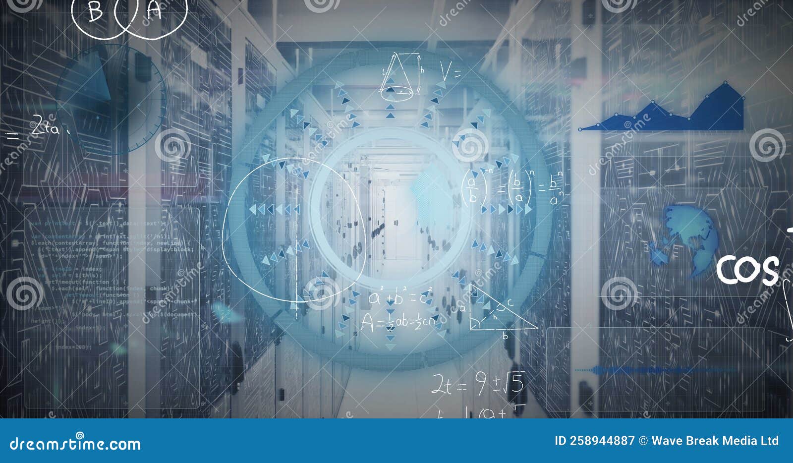 The Image Depicts a Global Network of Computer Servers Processing Data ...