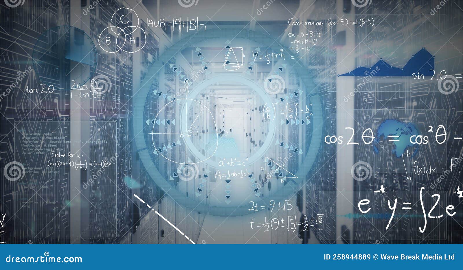 The Image Depicts a Global Network of Computer Servers Processing Data ...