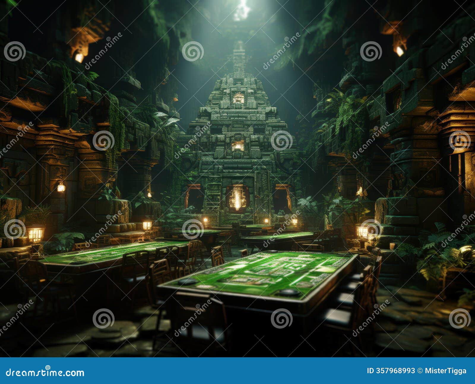 Image Depicts a Gothic Underground Structure with Poker Tables, an ...