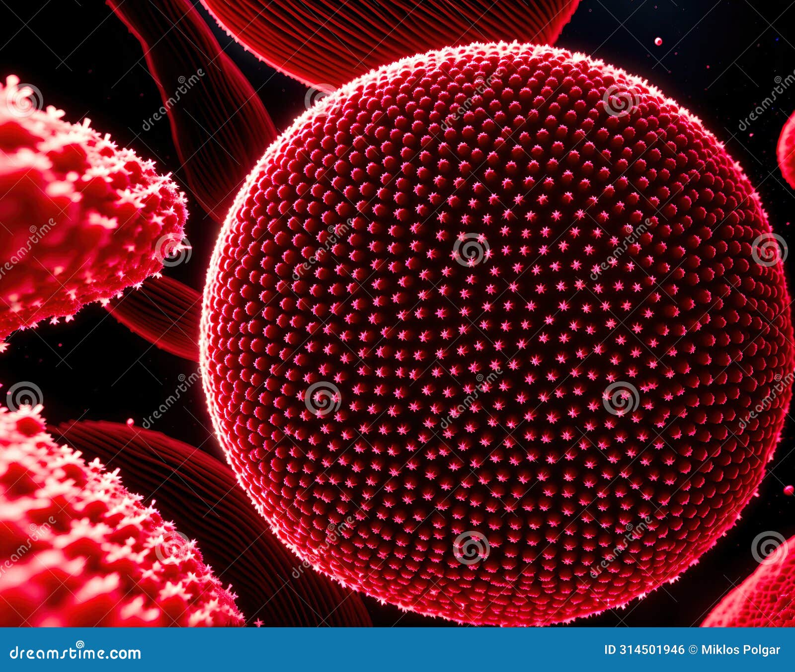 A Group of Cells, Each with a Nucleus and Cytoplasm. Stock Photo ...