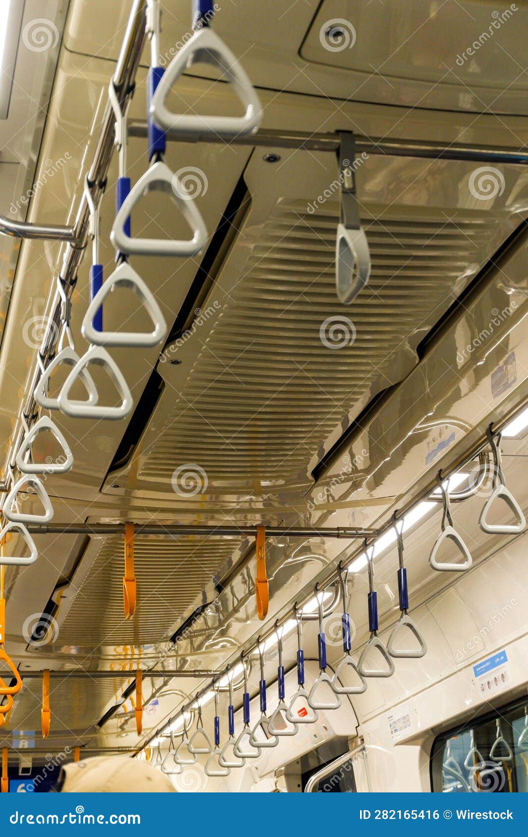 Handle Train Carriage for Standing Passenger Stock Photo - Image of ...