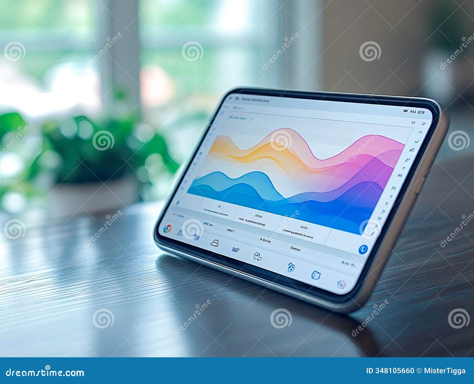 The Image Depicts a High-end, Angled Tablet Displaying Analytics or ...